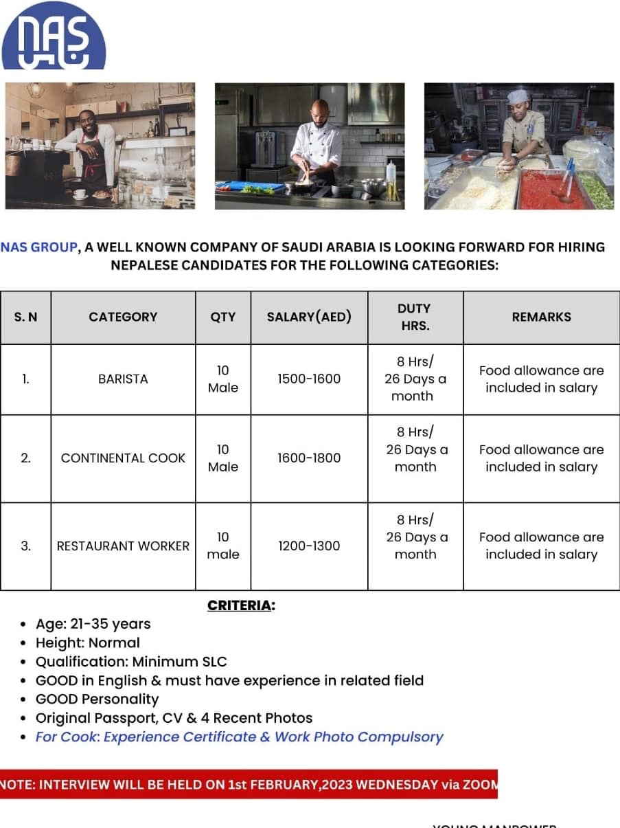 Manpower demand letter